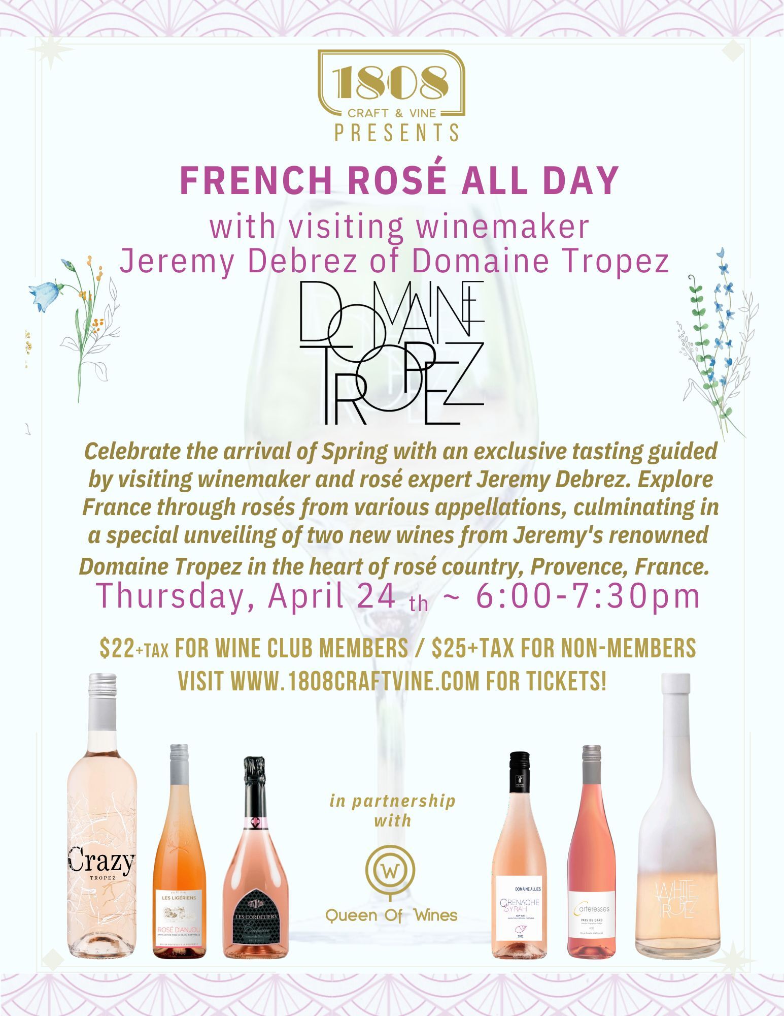Domaine Tropez Winery Event with Winemaker Jeremy Debrez | 1808 Craft ...